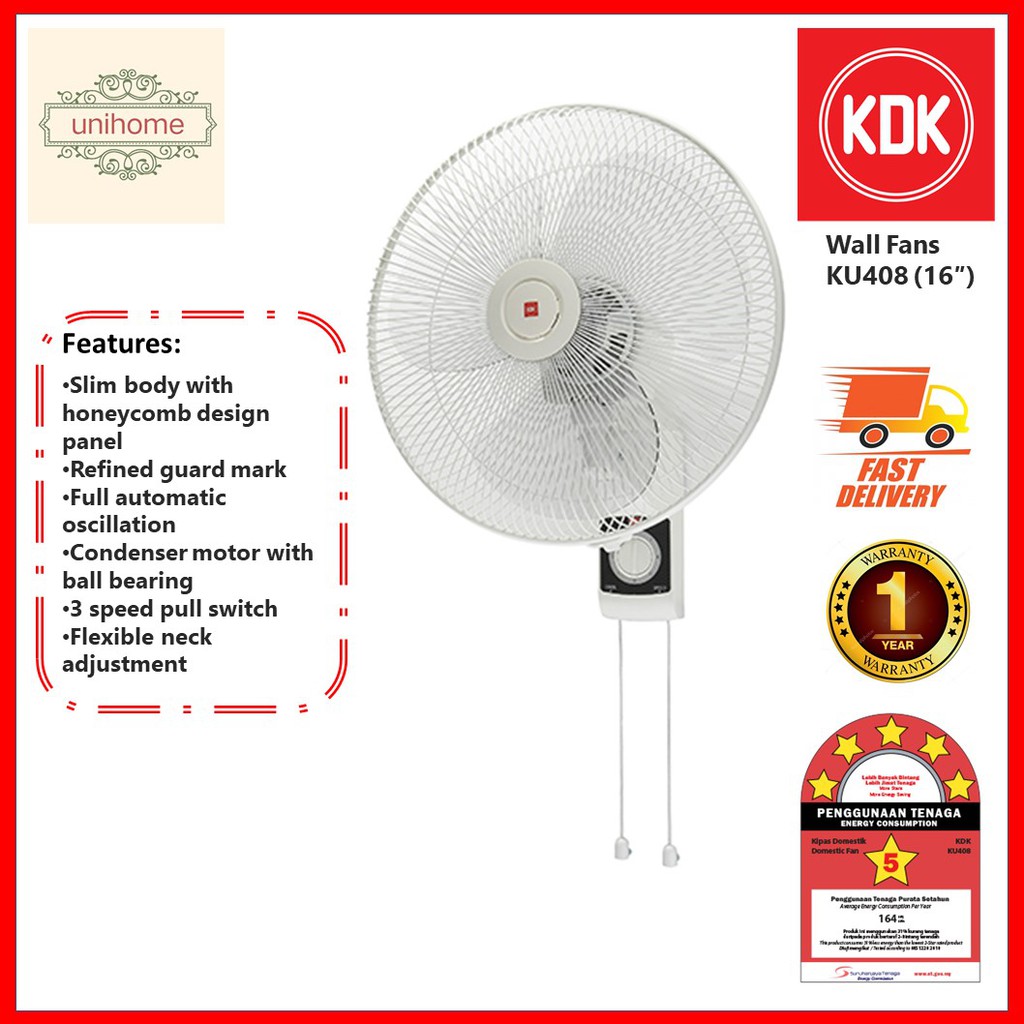 KDK Wall Fan KU408 (16") | Shopee Malaysia
