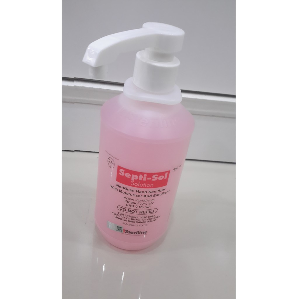 SEPTI-SOL SOLUTION NO RINSE HAND SANITIZER WITH MOISTURISER AND ...
