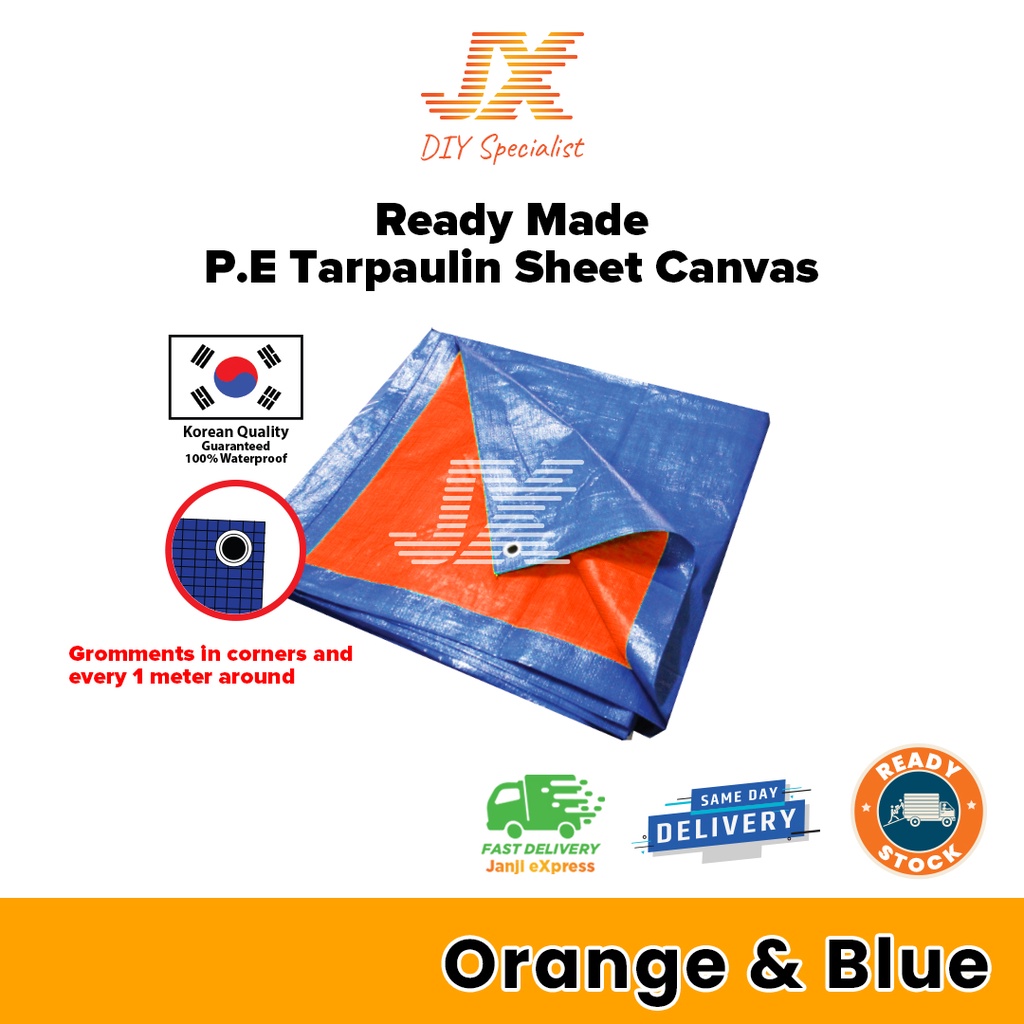 JX DIY Canvas Canopy UV 6ft 8ft 9ft 10ft 12ft Kaki Blue Orange Kanvas ...