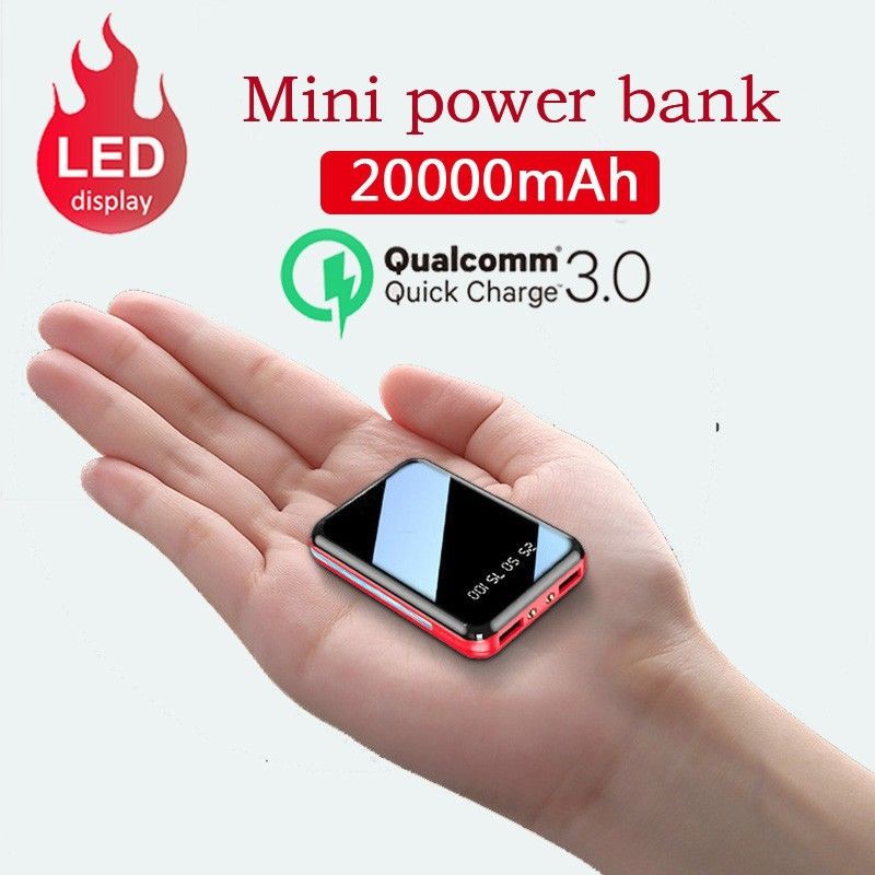 Portable Mini PowerBank Mirror Screen Digital Display PowerBank ...