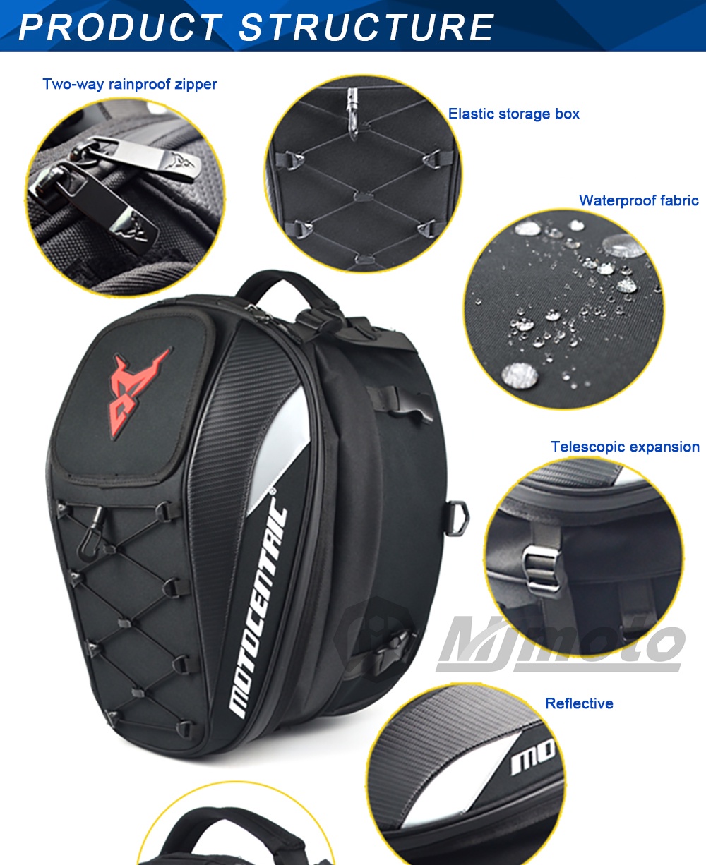 Waterproof Motorcycle Tail Bag Multifunction Motorcycle Back Seat Rear ...