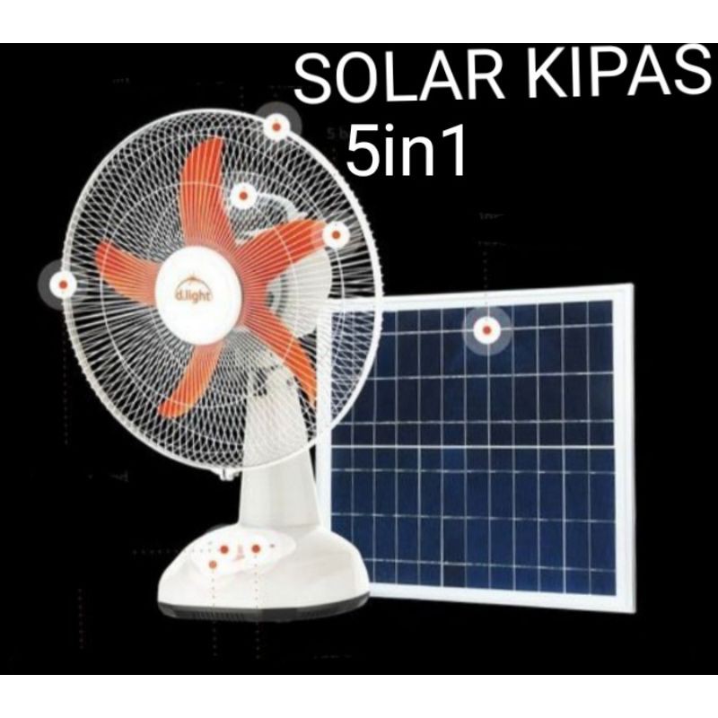 KIPAS SOLAR RECHARGEABLE 5in1-6v | Shopee Malaysia