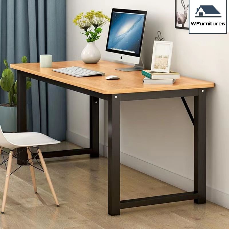 Simple Home Office Table Computer Desk (L100/120 x W60 x H72cm & L140 x ...