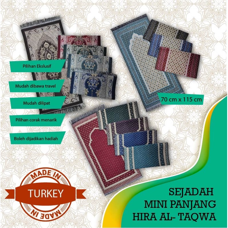 [RAMDON DESIGN]SEJADAH MINI PANJANG HIRA AL-TAQWA 35CMX70CM/SEJADAH ...