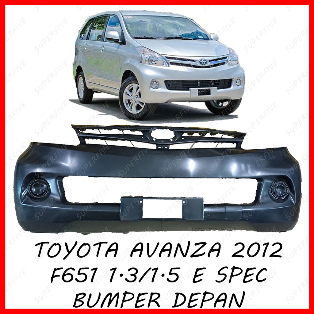 TOYOTA AVANZA 1.3/1.5 *E SPEC* F651 (2012 - 2014) FRONT BUMPER / BUMPER ...