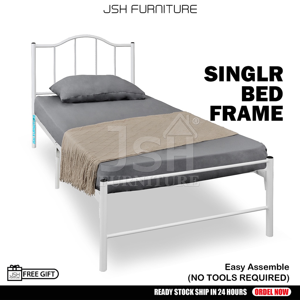 Metal Single Bed Frame JSH S21 - Katil Bujang Murah Katil Besi Home ...