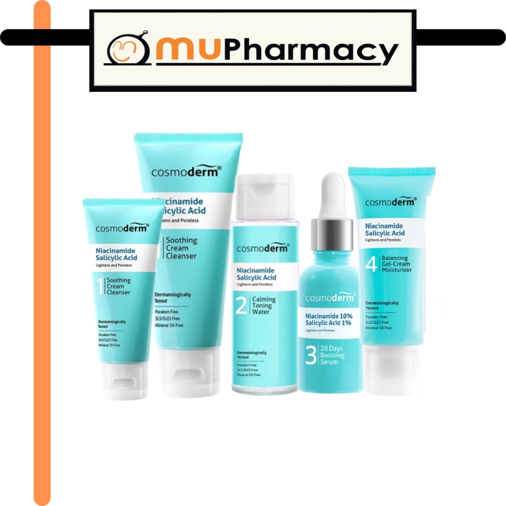 Cosmoderm Niacinamide Salicylic Acid (Cleanser/Toner/Serum/Moisturiser ...