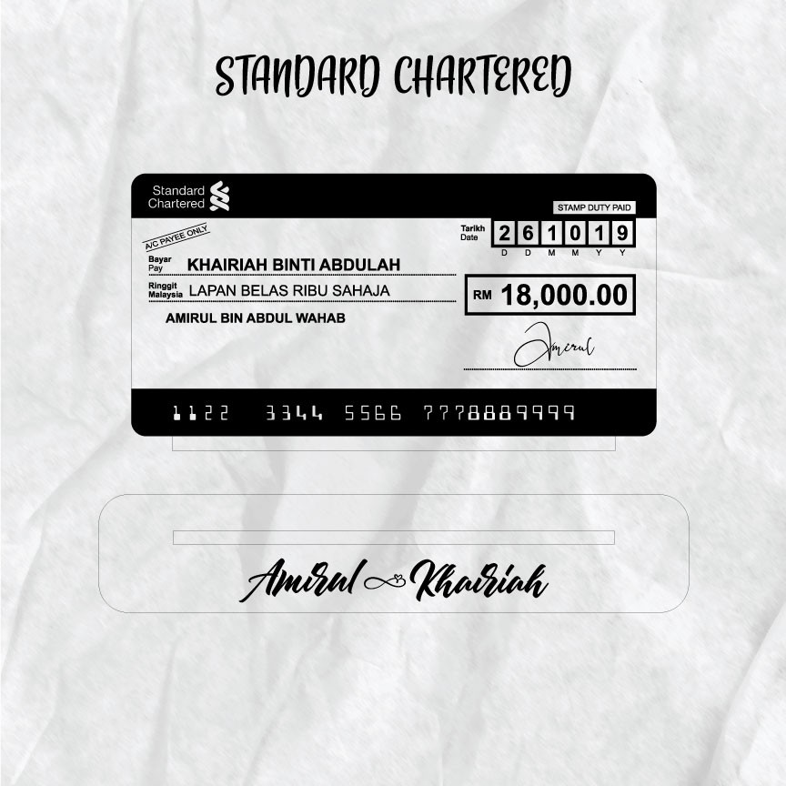 Mockup Cheque, Replika Cek, Hantaran, Exclusive | Shopee Malaysia