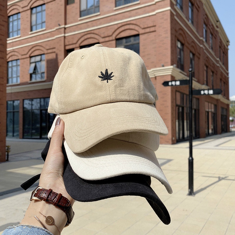 Stok Sedia Ada Cap Unisex Korean Maple Lucky Logo Casual Outdoor Cap ...