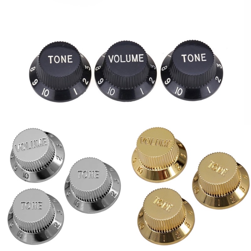 🇲🇾Electric Guitar Tone Volume Control Knobs 1 Volume/ 2 Tone Kit for ST ...
