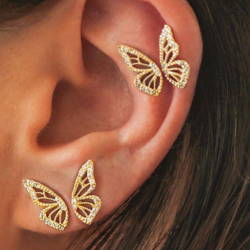 Butterfly wing earrings studs store