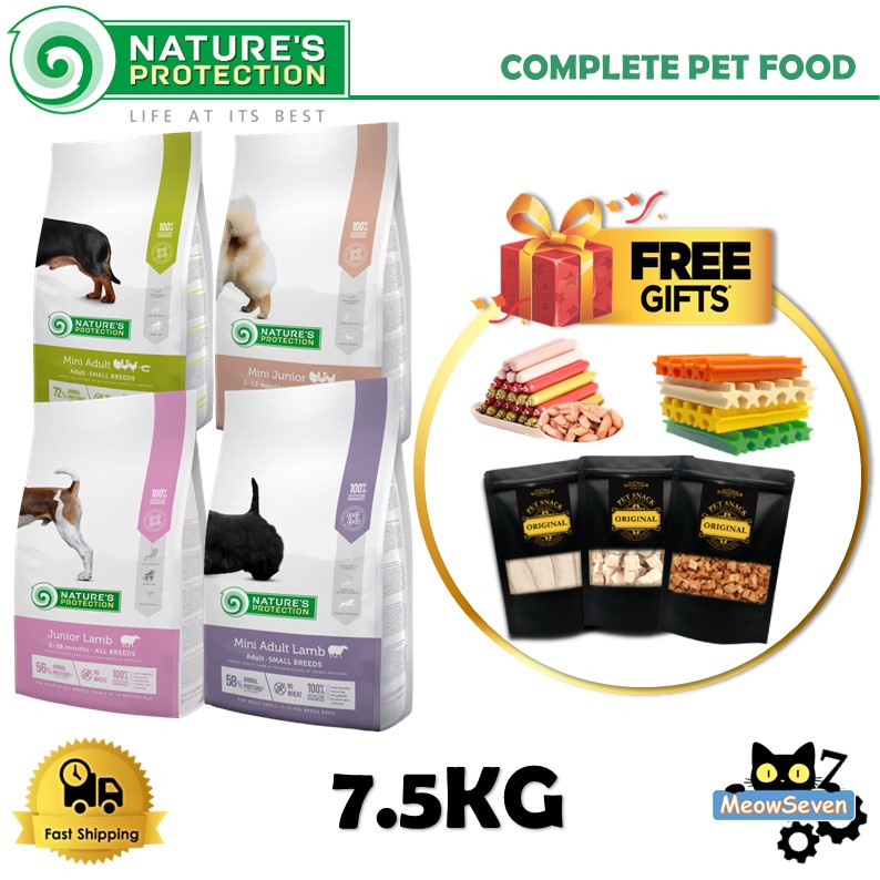 [GET 2 FREE GIFT] Nature's Protection Dog Food 7.5kg ( Mini Adult ...