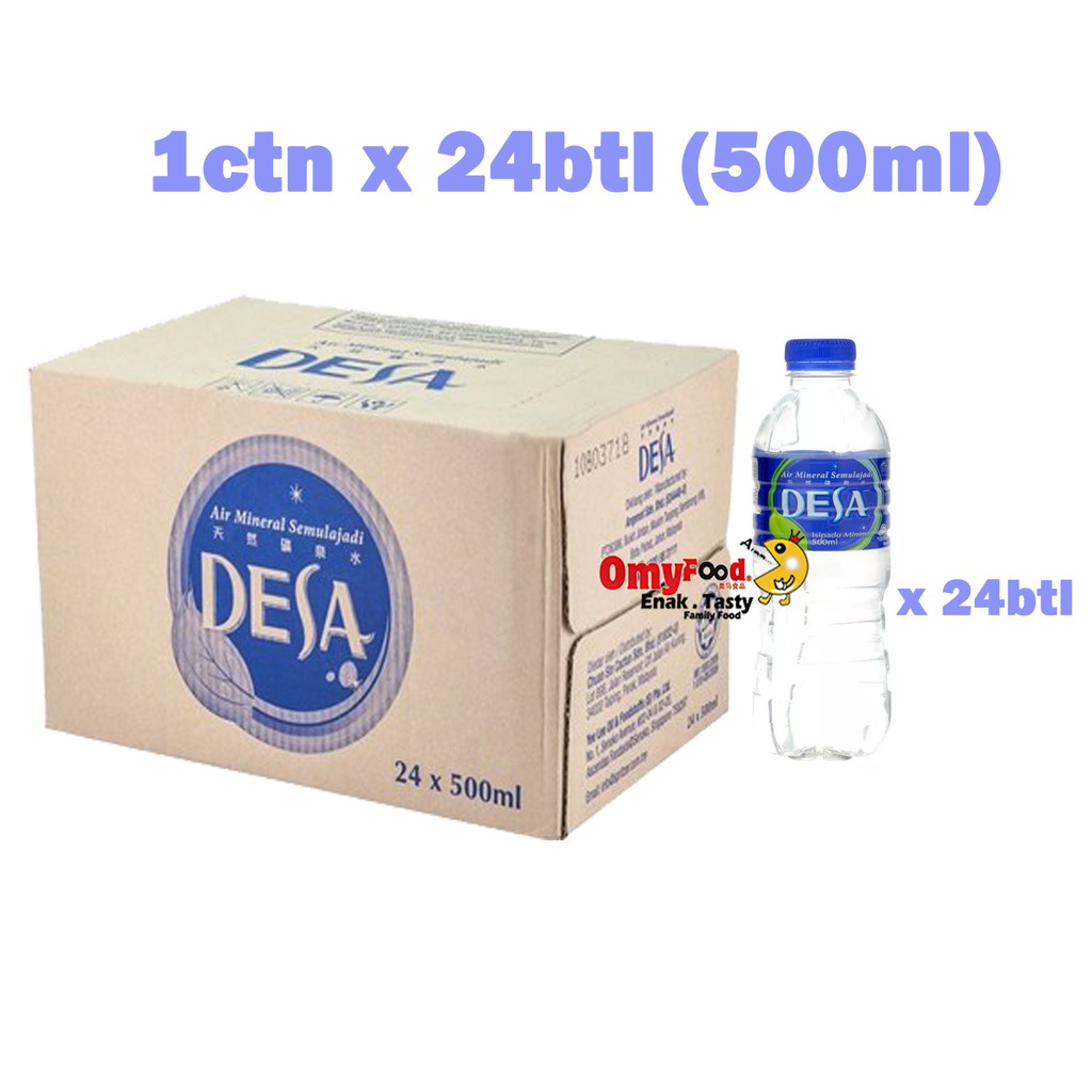 500ml x 24btl (1 Carton) Desa Natural Mineral Water / Summer Drinking Water Air Minuman[OmyFood ...