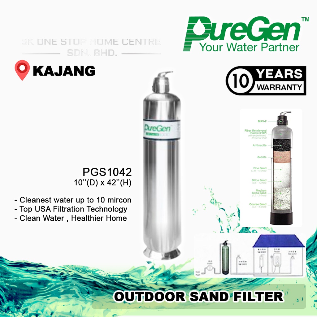 (5 Layer Sand) PureGen S/Steel Outdoor Sand Filter PGS1042 | Shopee ...