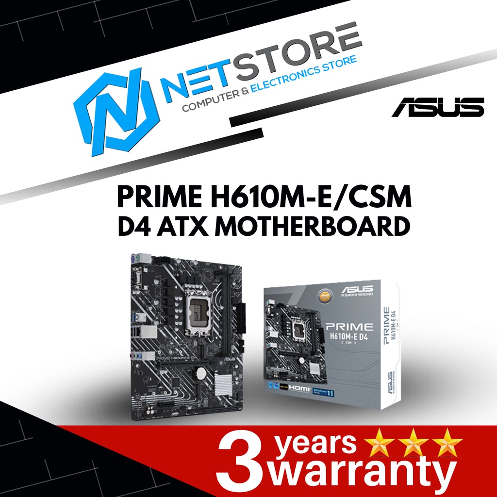 PWP ASUS PRIME H610M-E/CSM D4 mATX MOTHERBOARD & PROCESSOR | Shopee Malaysia