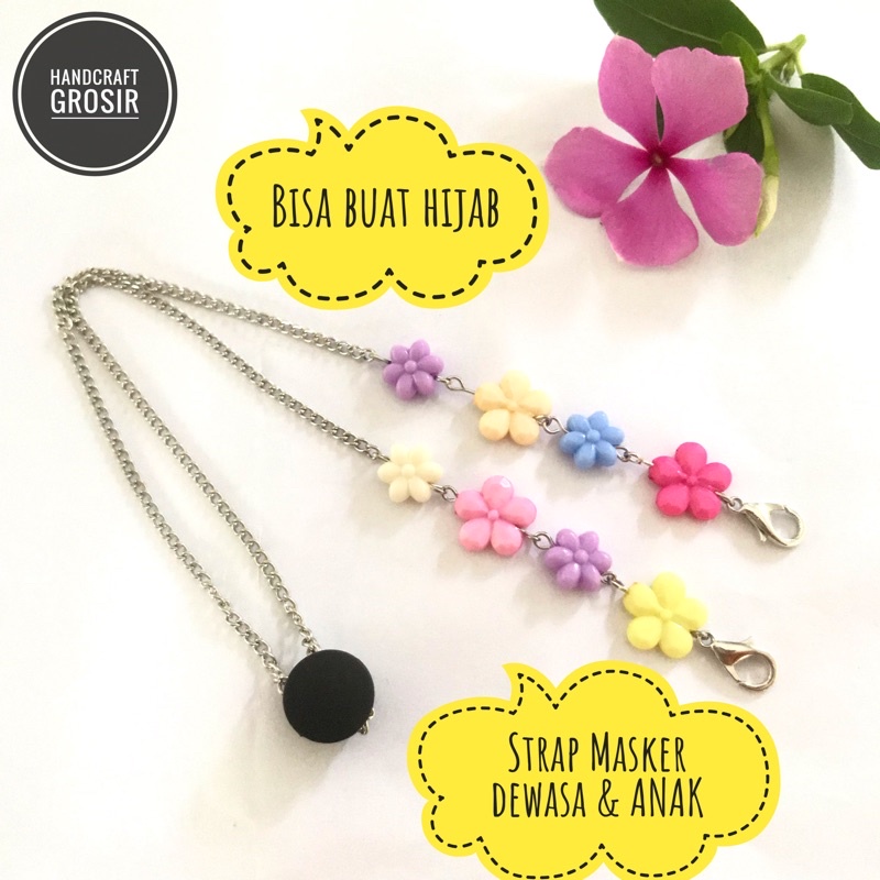 New Small Flower Chain mask strap 4 Shrimp Staple STOPPER/ hijab mask ...