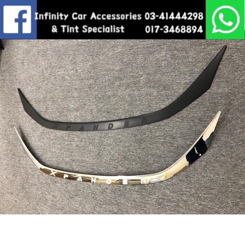 Mitsubishi Xpander Front Bonet trim lip garnish chrome matt blk cover ...