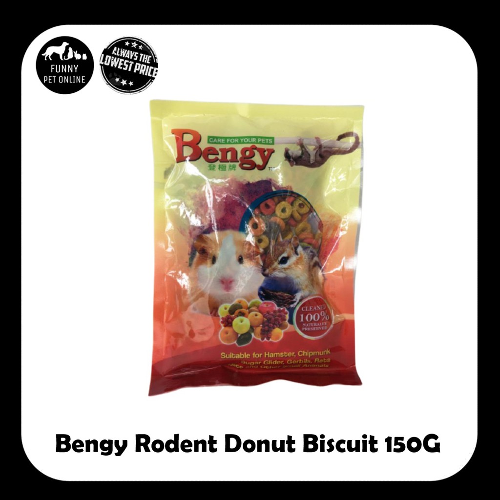 BENGY RODENT DONUT BISCUIT 150G # HAMSTER SNACK# SUGAR GLIDER# RABBIT ...