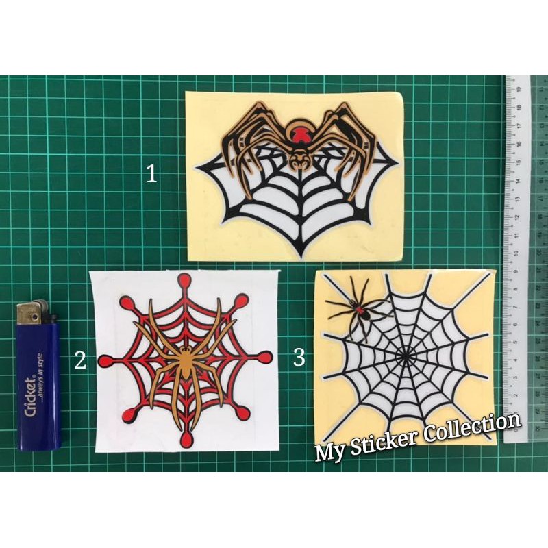 Laba Laba & Spider Web Designs Sticker Cutting Overlapping Reflective # ...