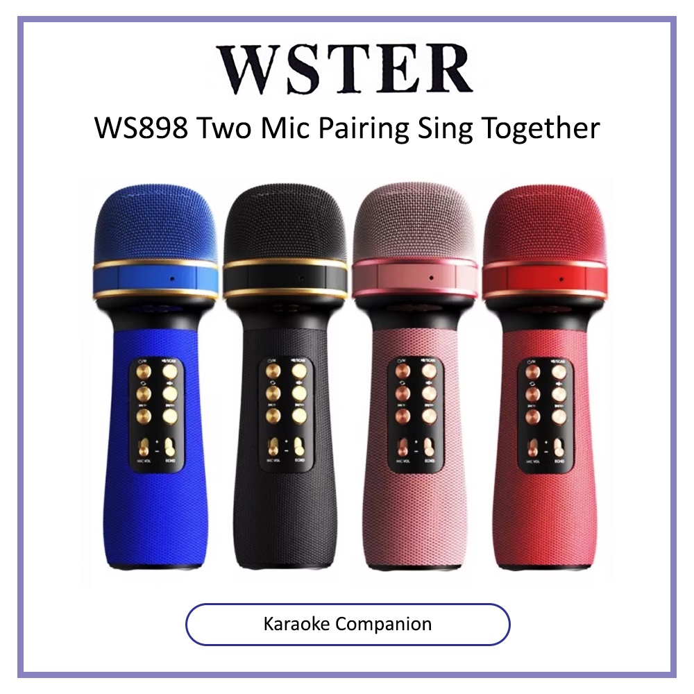 [Original] Wster WS898 Karaoke Mic Portable Bluetooth Wireless ...