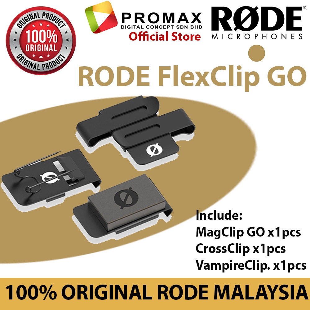 RODE FlexClip GO Set of Three Clips Holder for Wireless GO / Wireless ...