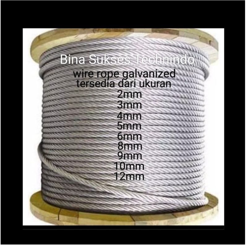 Alternating wire 6x7 HC 4mm galvanized / galvanized 4 mm wire rope ...