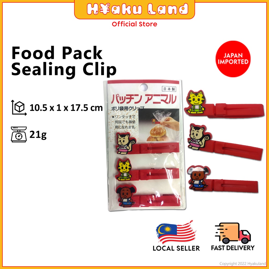 JAPAN Hyakuland Cute Food Pack Sealing Clip Red Snacks Fresh Keeping ...