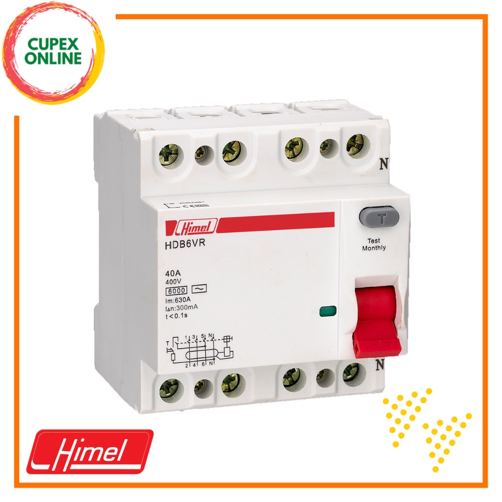 Himel 6 Series Residual Current Circuit Breaker 4P 40A 300mA AC-Type ...