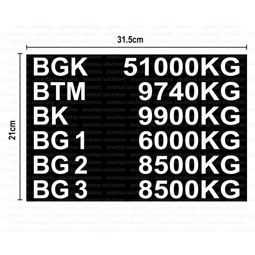 Lorry Side Sticker Btm Berat Tanpa Muatan Sticker Lori Sticker Lorry Bdm Btm Lorry Sticker