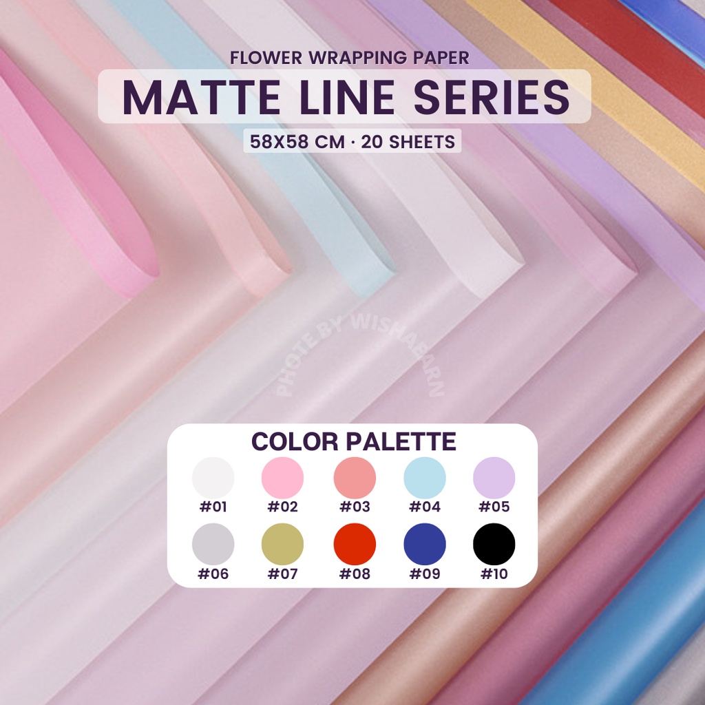 [20Sheets] 58x58cm · Matte Line Series Flower Wrapping Paper Bouquet ...
