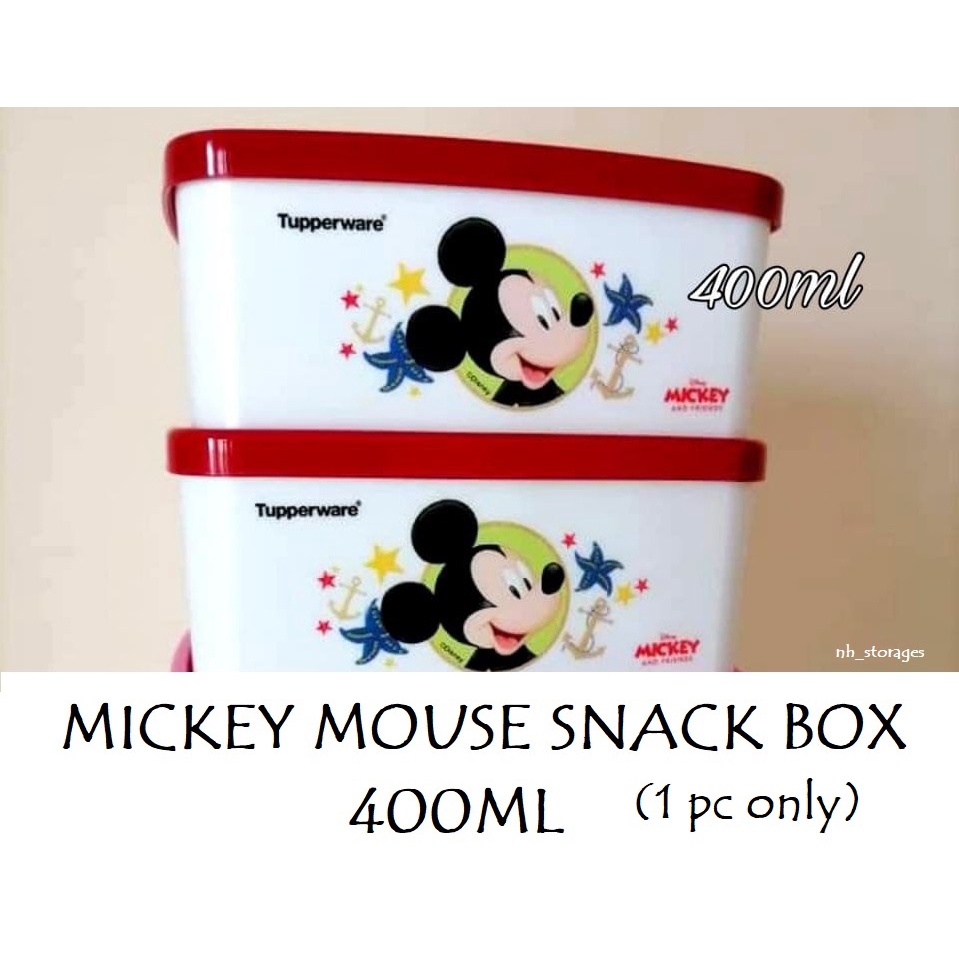 NEW STOCK!! TUPPERWARE 1 PC MICKEY MOUSE SNACK BOX 400ML | Shopee Malaysia