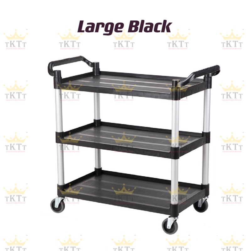 TKTT ™️ 3 Tiers Plastic Multifunctional Cart Food Court Trolley ...