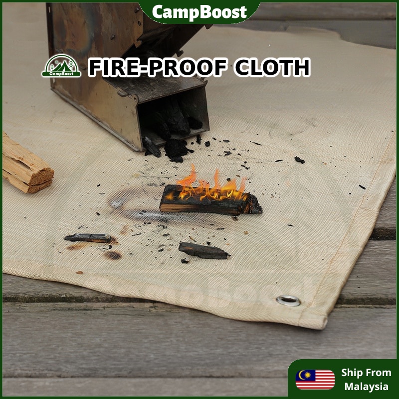 CampBoost Camping BBQ Fireproof Cloth Fiberglass Fire Blanket Mat ...