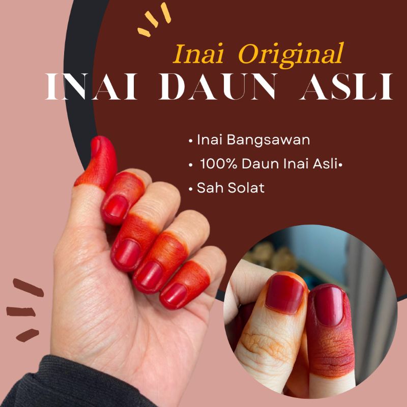 Inai Jari Inai Daun Asli Inai Pengantin Inai Jari Merah Menyala ...