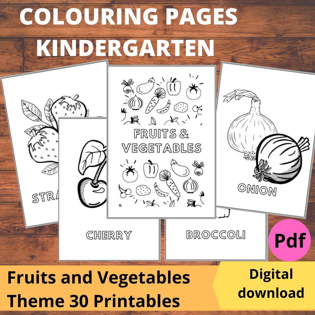 Printables colouring pages buku mewarna pdf (Theme vegetable Tema Sayur ...