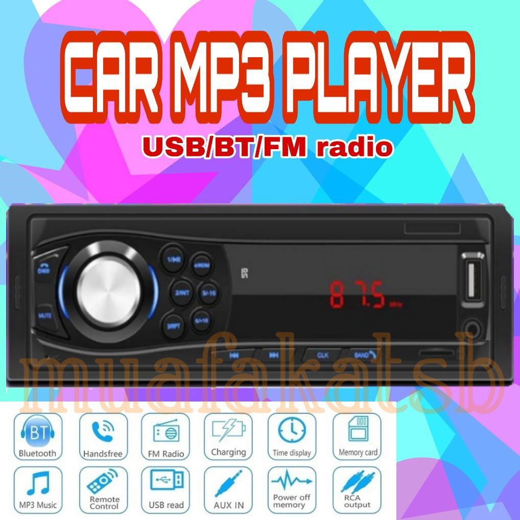 New Bluetooth MP3 Player 1 Din Car In-Dash Stereo Audio FM Bluetooth ...