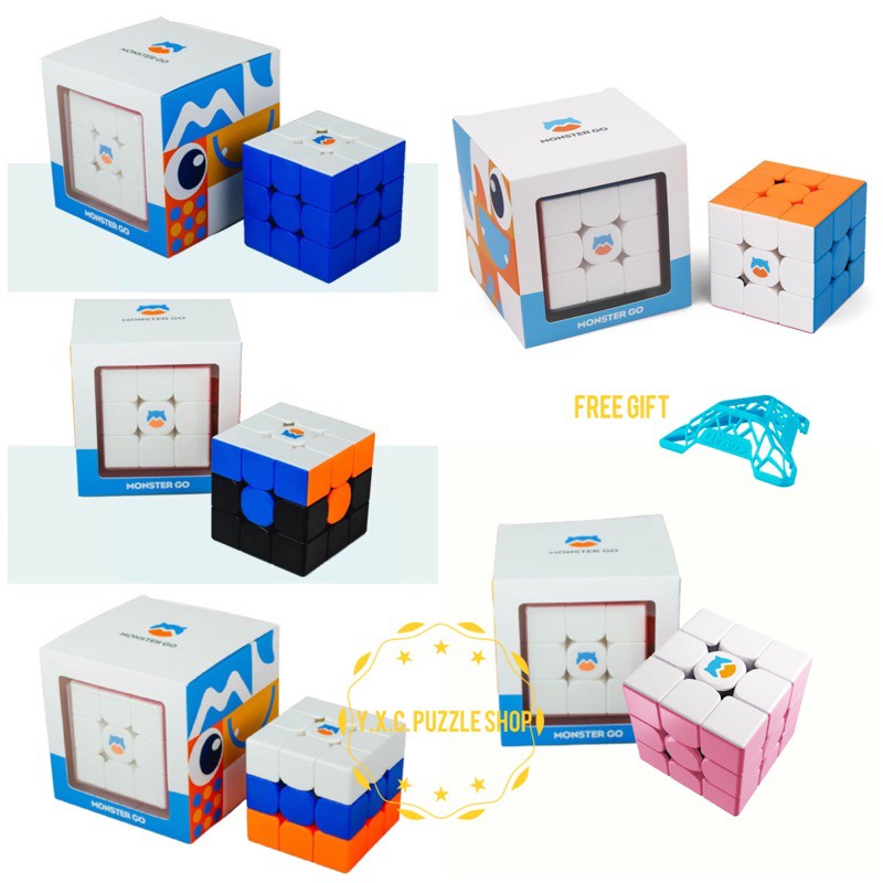 【Ready Stock】Gan Monster Go 3x3 3x3M Rainbow Cloud Pink UT Puzzle cube ...