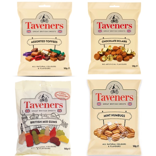 Taveners Chocolate Eclairs/ British Mix Gums/ Toffees/ Mint Humbugs ...