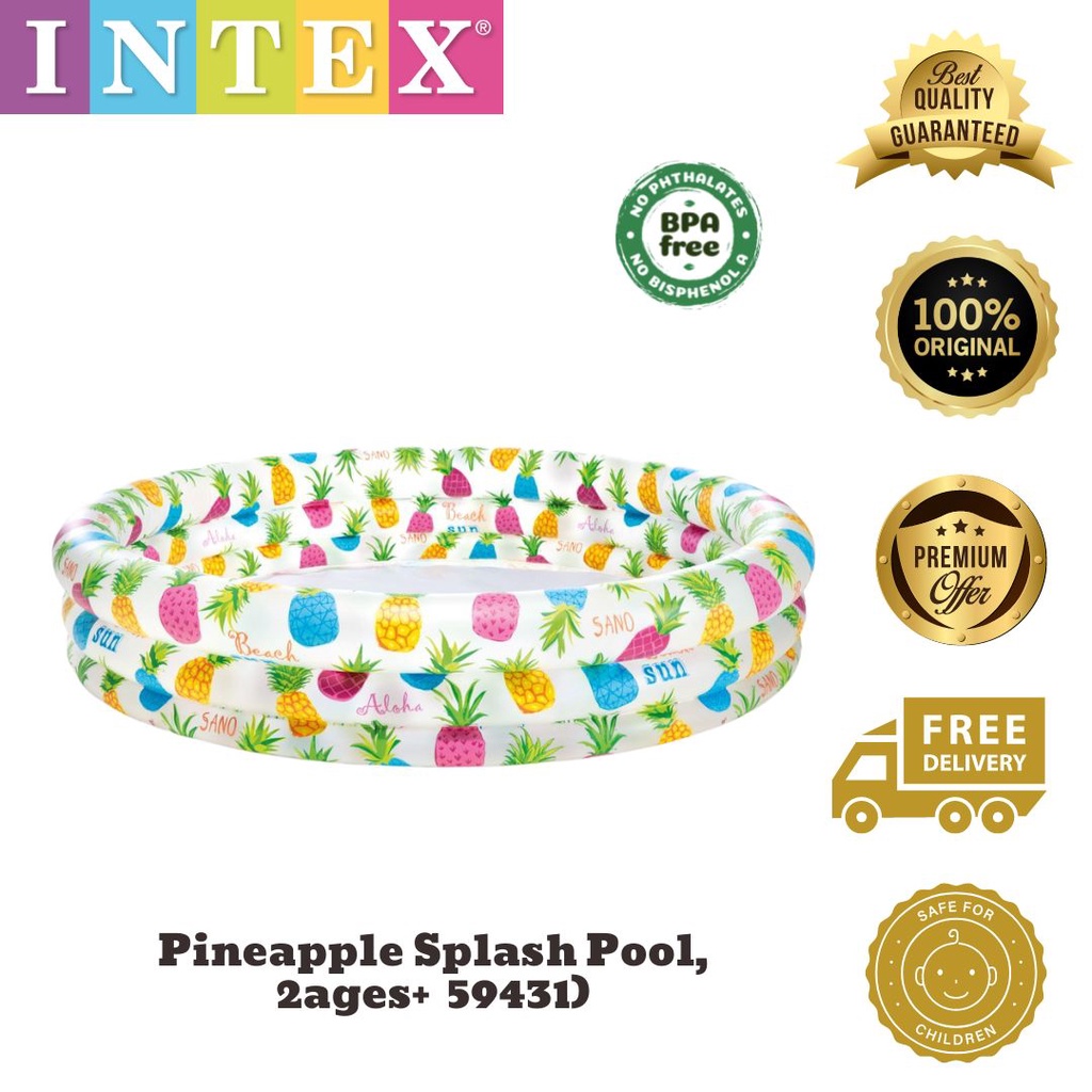 59431 🍍 INTEX Pineapple Splash Pool Inflatable (248 Litre) | Kolam ...