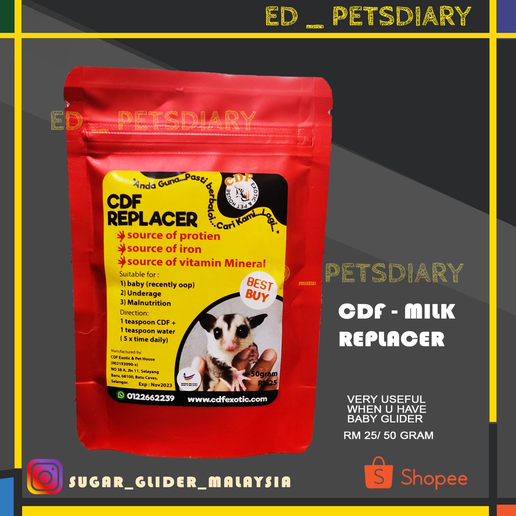 [READY STOCK] CDF MILK REPLACER FOR REJECTED JOEY SUGAR GLIDER BABY ...