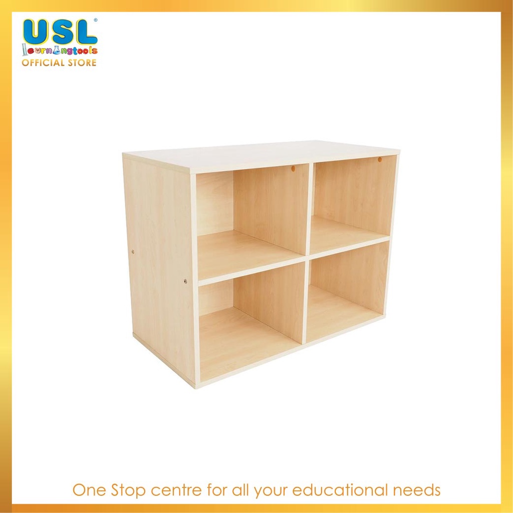 USL's Low 4 Compartment Cubby Shelf - Made by High Quality Solid Wood ...