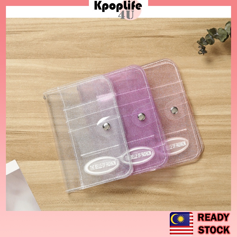 Transparent ID Card Holder PVC Women Folding Short Wallet PVC Dompet BT ...