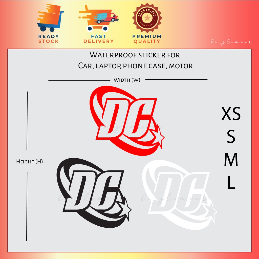 DC Universe Logo Reflective Sticker DCU Superman Batman Kereta ...