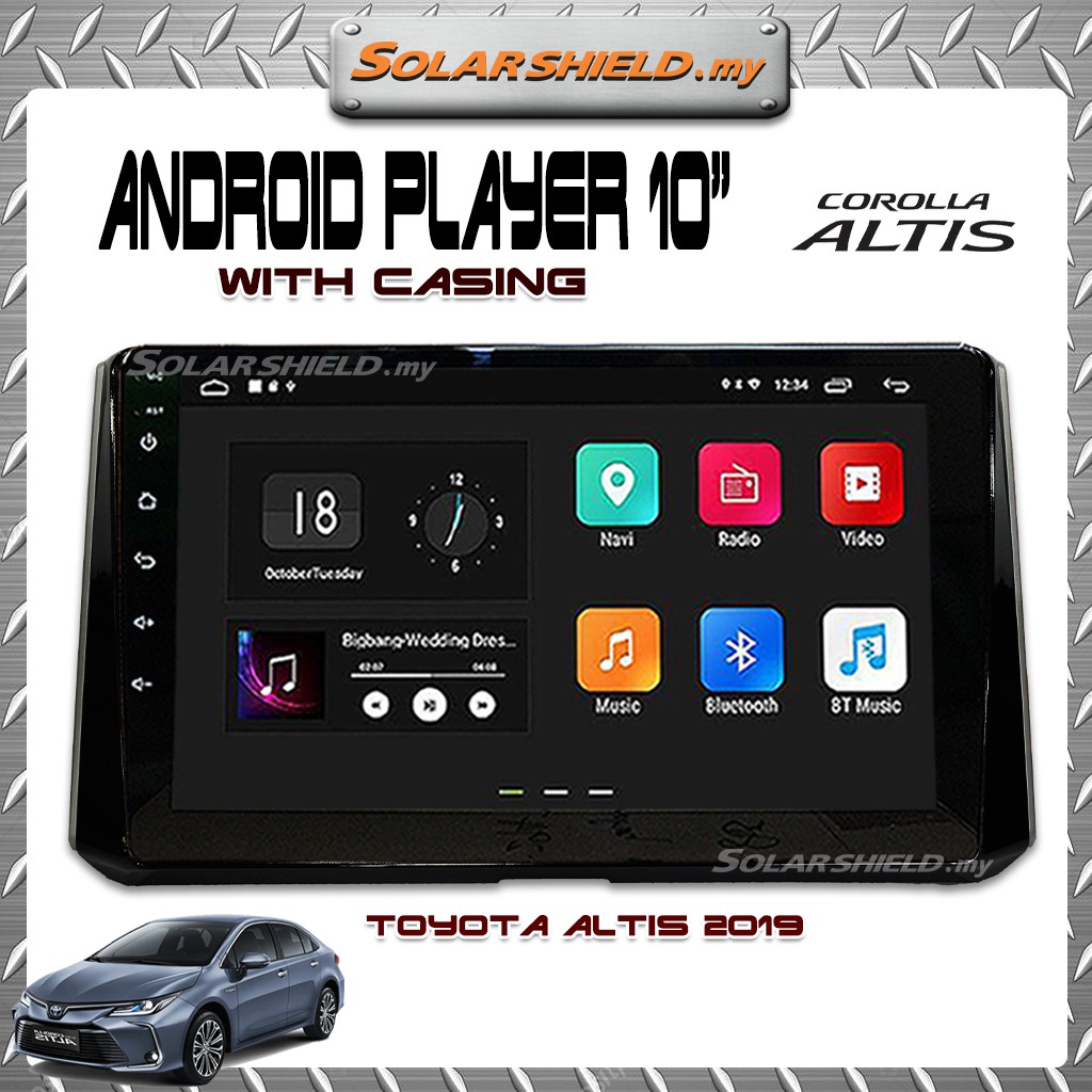 Toyota Altis 2019 10'' Android Player GPS Waze + Casing (Set) With ...