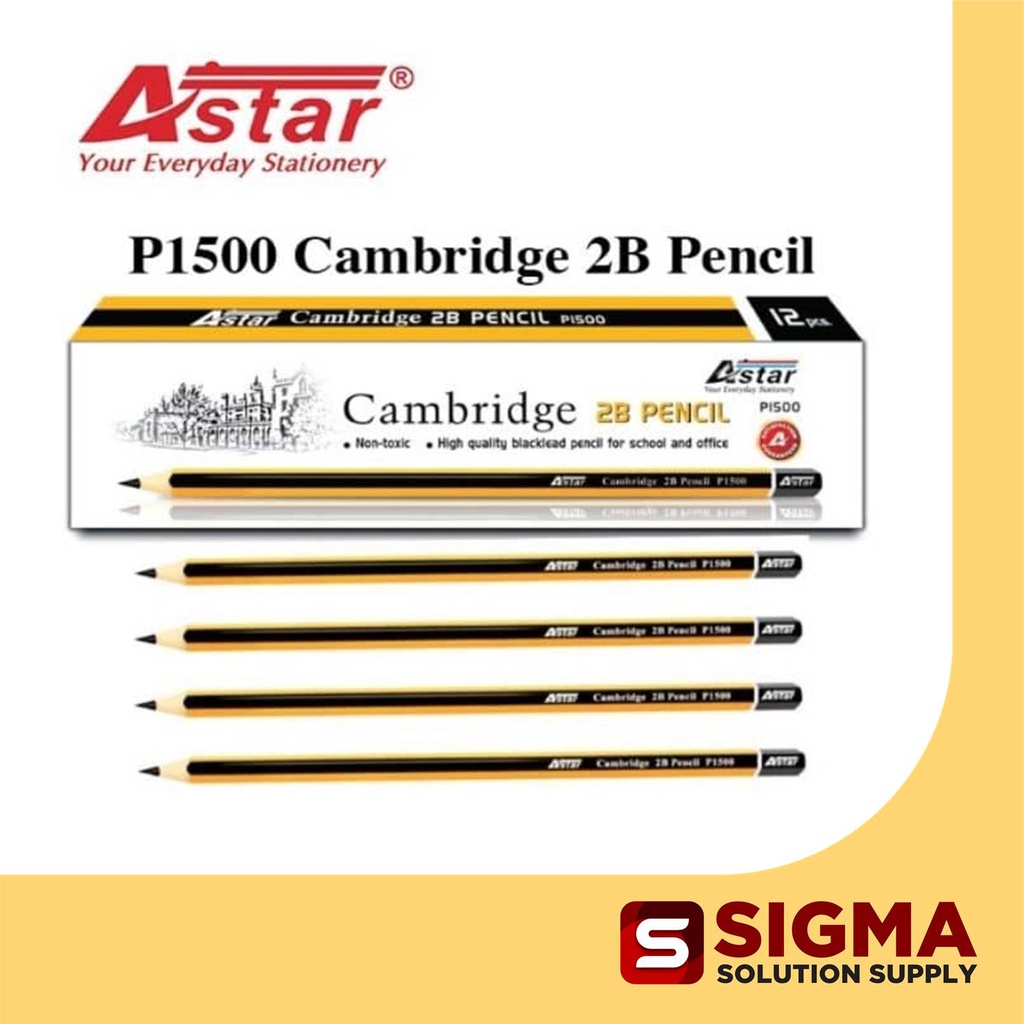 2B Pencil Astar P1500 Cambridge [Set of 12pcs] 2B铅笔, Pensil 2b, Writing ...