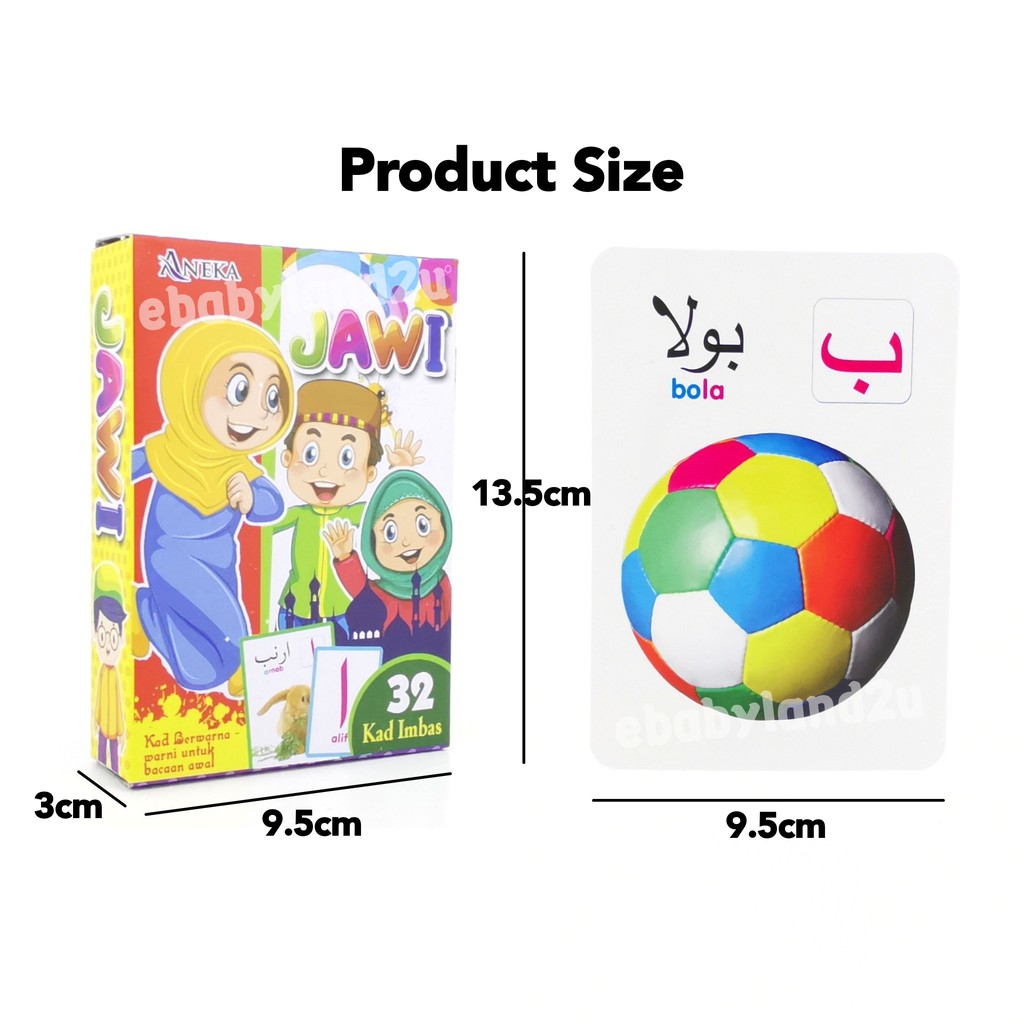 MINI Flash Card JAWI Kad Imbas Budak Jawi Flash Cards Educational Pre ...