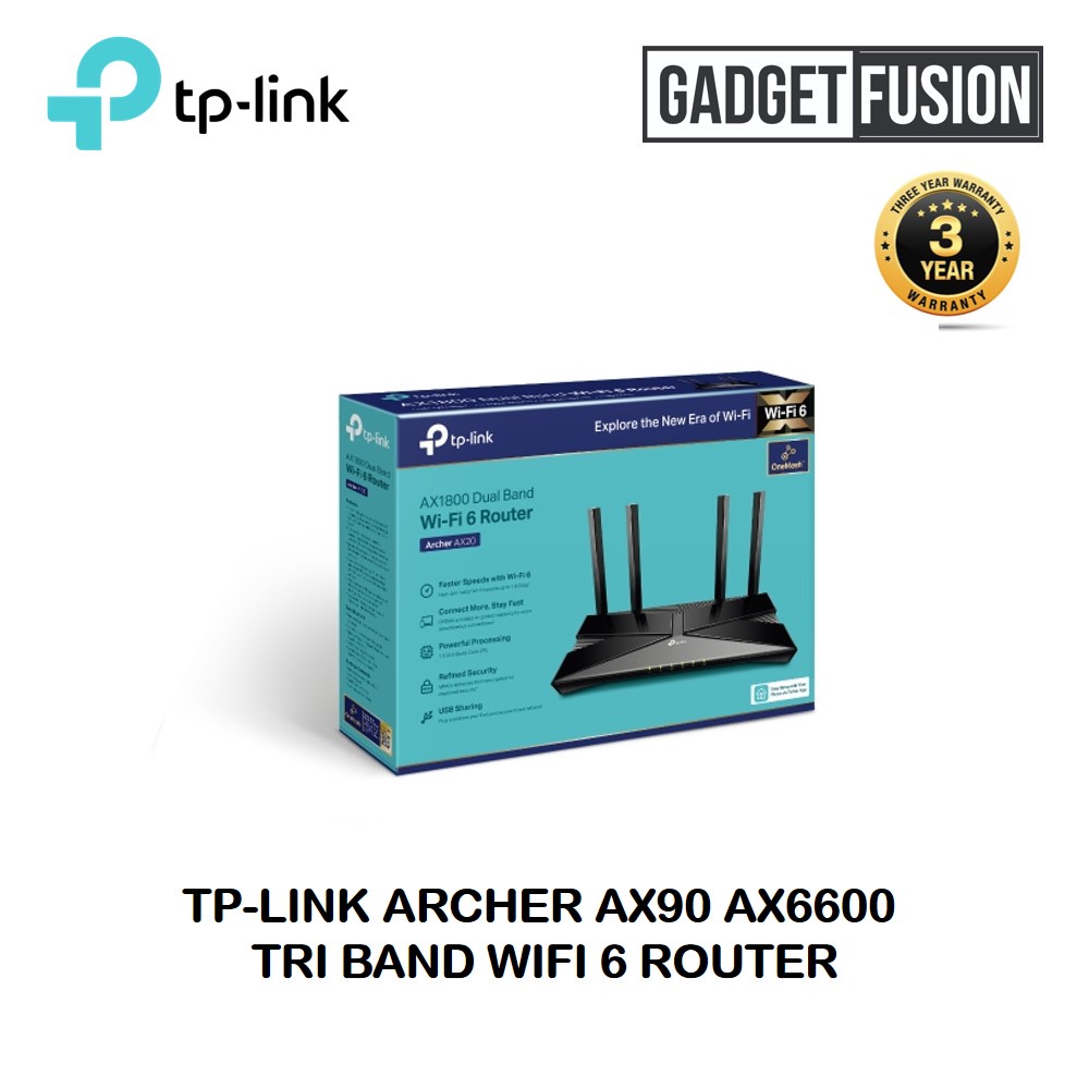TP-LINK ARCHER AX90 AX6600 TRI BAND WIFI 6 ROUTER | 3 YW | Shopee Malaysia