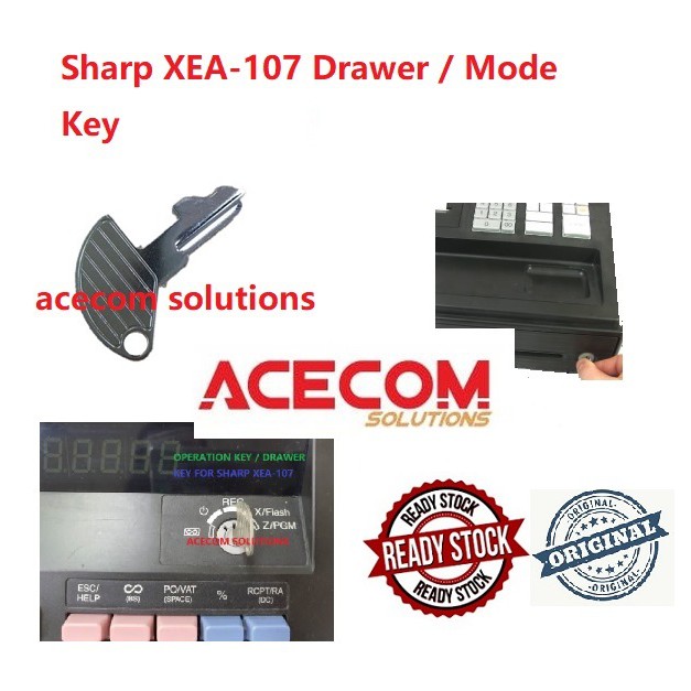 ORIGINAL MASTER KEY OPERATION KEY DRAWER KEY FOR SHARP XE-A107 XEA107 XEA-107 CASH REGISTER ...