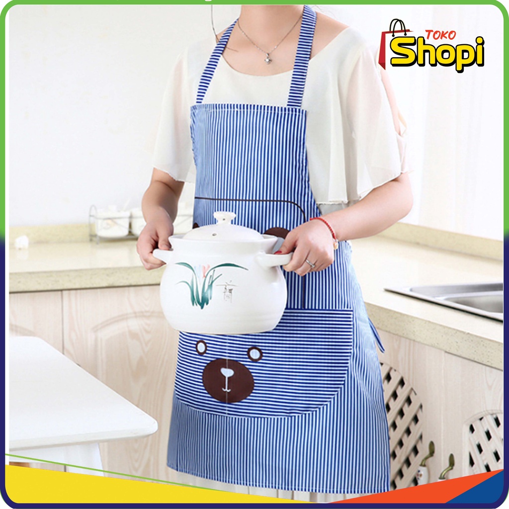 Ts 045 Kitchen Apron Waterproof Cooking Apron Cartoon Bear Character ...