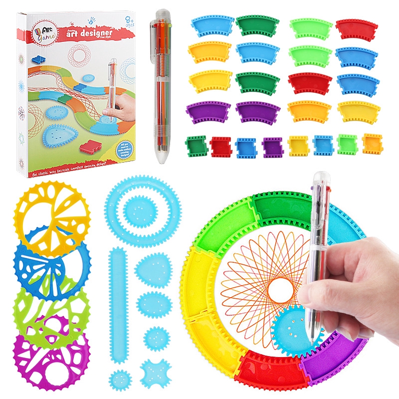 Children's Art Painting Template Track Painting Line Ruler Puzzle ...
